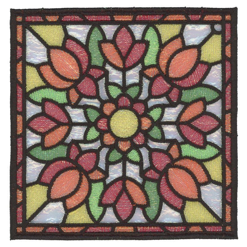 Embroidery Lab: Floral Stained Glass Coaster